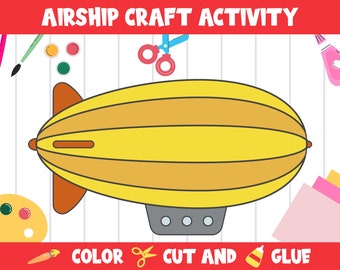 Airplane Craft Activity Color, Cut, and Glue for Prek to 2nd Grade, PDF ...