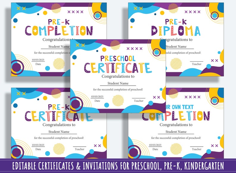Editable End of the Year Awards Kindergarten Diploma Promotion ...