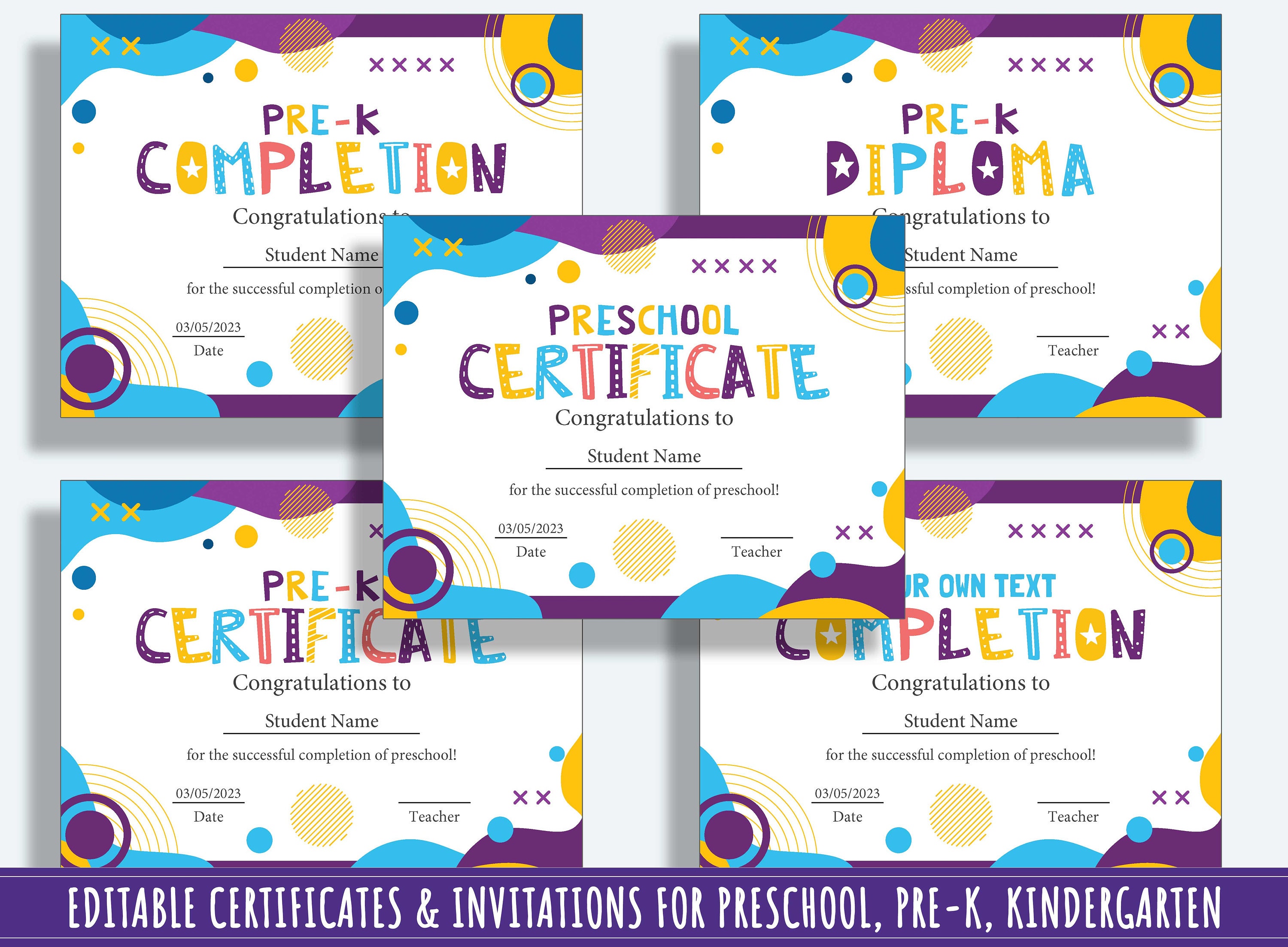 Editable End of the Year Awards Kindergarten Diploma Promotion ...