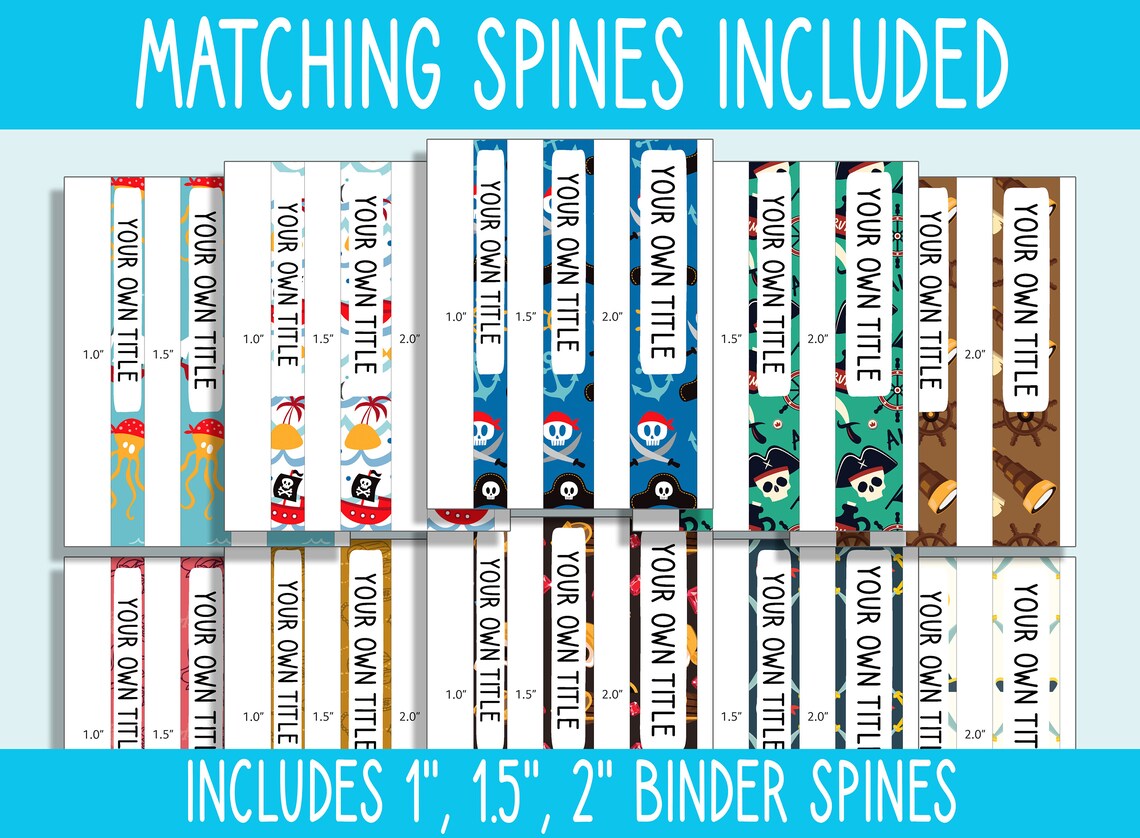 10 Editable Pirate Binder Covers Includes 1 1.5 2 - Etsy