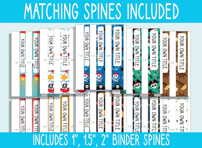 10 Editable Pirate Binder Covers Includes 1 1.5 2 - Etsy