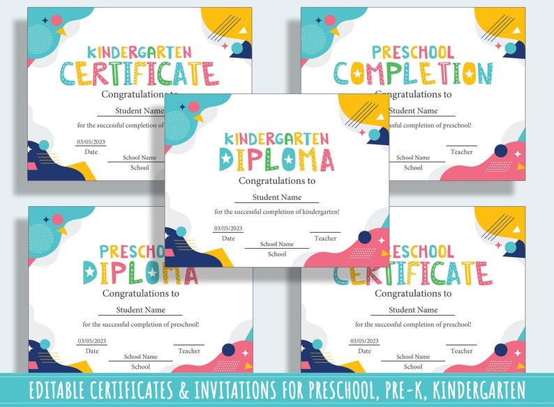 Diploma, Certificate, and Invitation Collection: 37 Editable Pages for ...