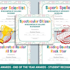 Editable Star Student Certificate, Annual Awards, End of School Year ...
