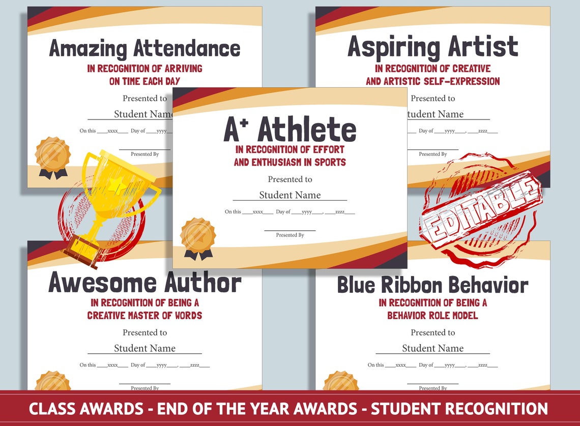 Editable Last Day of School Certificate End of the Year - Etsy