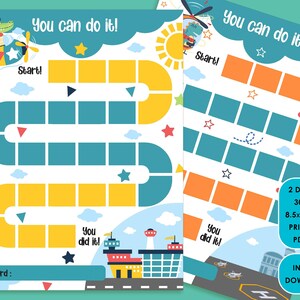 Printable Airplane & Pilot Reward Chart for Kids, Fun Helicopter ...