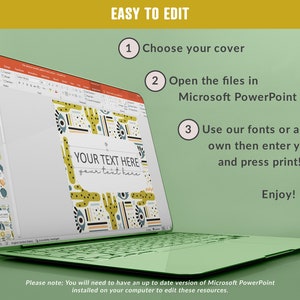 Powerpoint Binder Covers, 10 Printable/editable Flat Abstract Doodle ...