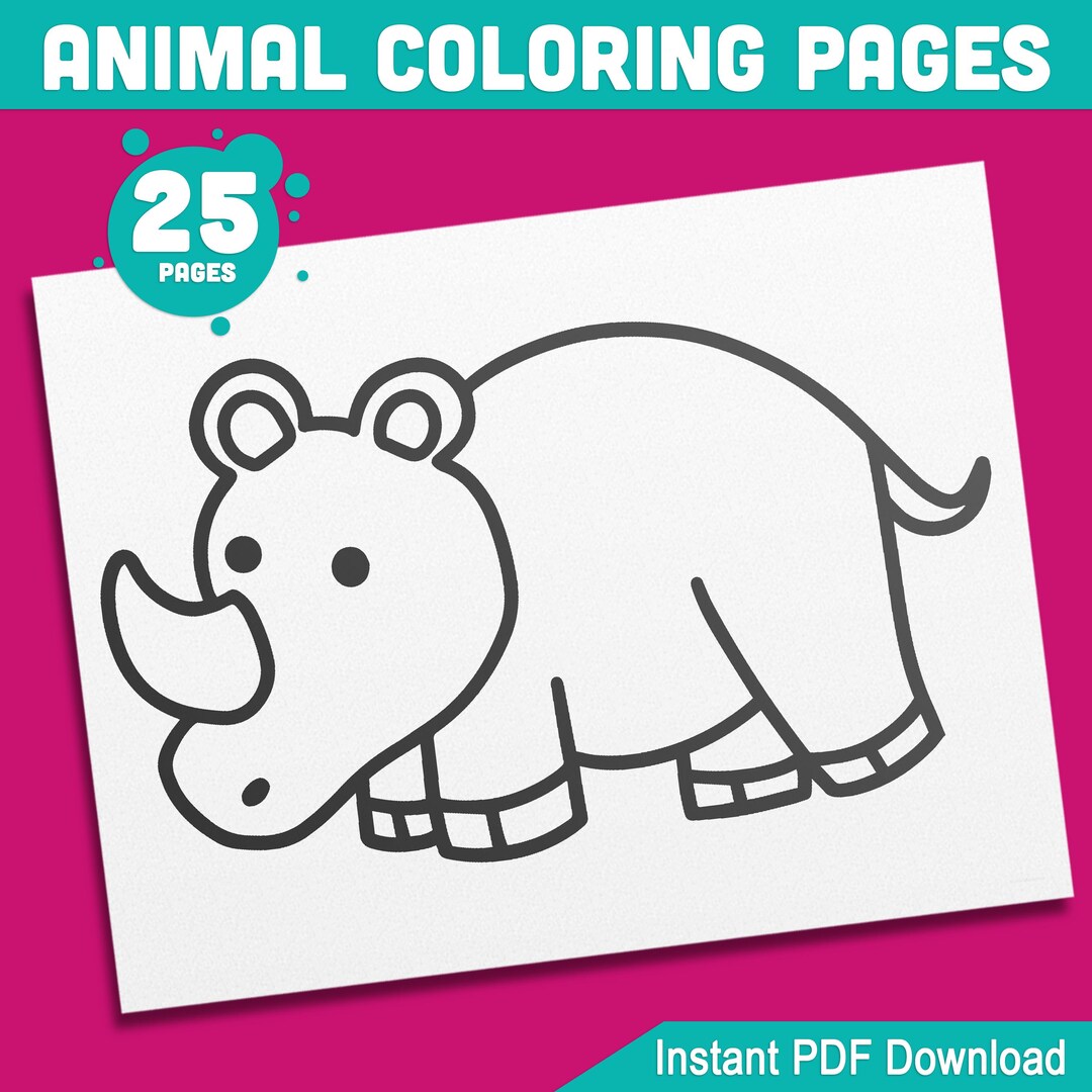 Easy Animal Coloring Pages: 25 Large and Simple Designs for ...