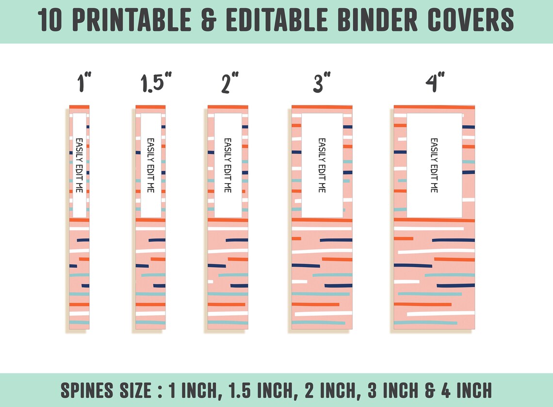 10 Printable & Editable Binder Covers Binder Insert Planner - Etsy