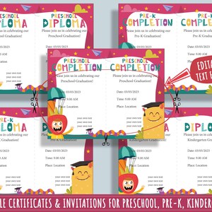 Colorful Pre-k Diploma, Certificate, and Invitation Templates - 37 ...