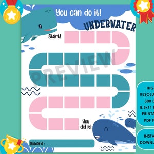 Printable Cute Whale Reward Chart for Kids: Encouraging Positive ...