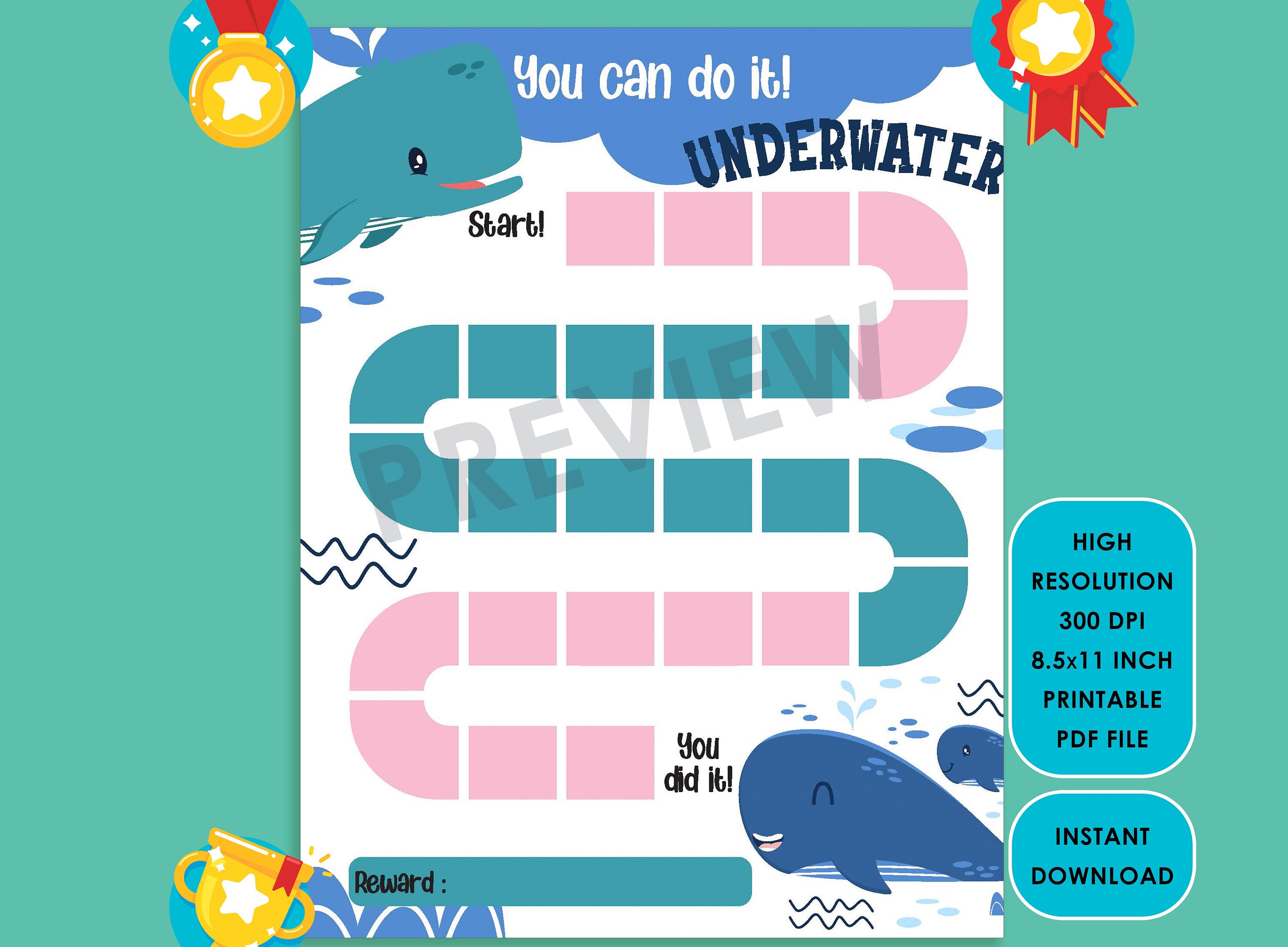 Printable Cute Whale Reward Chart for Kids, a Way of Guiding Children ...