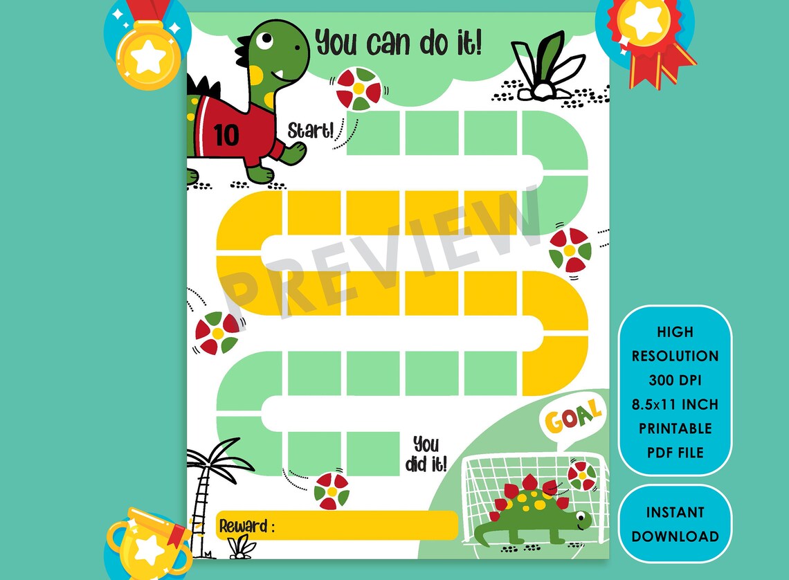 Printable Animal Soccer Reward Chart for Kids, a Way of Guiding ...