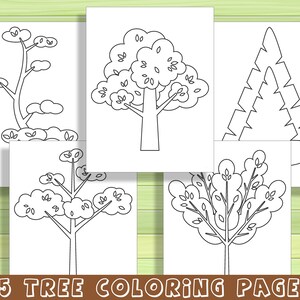 25 Beautiful Tree Coloring Pages for Preschool and Kindergarten, PDF ...
