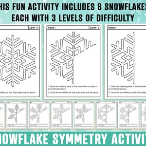 Snowflake Symmetry Worksheet, Snowflake Theme Lines of Symmetry ...