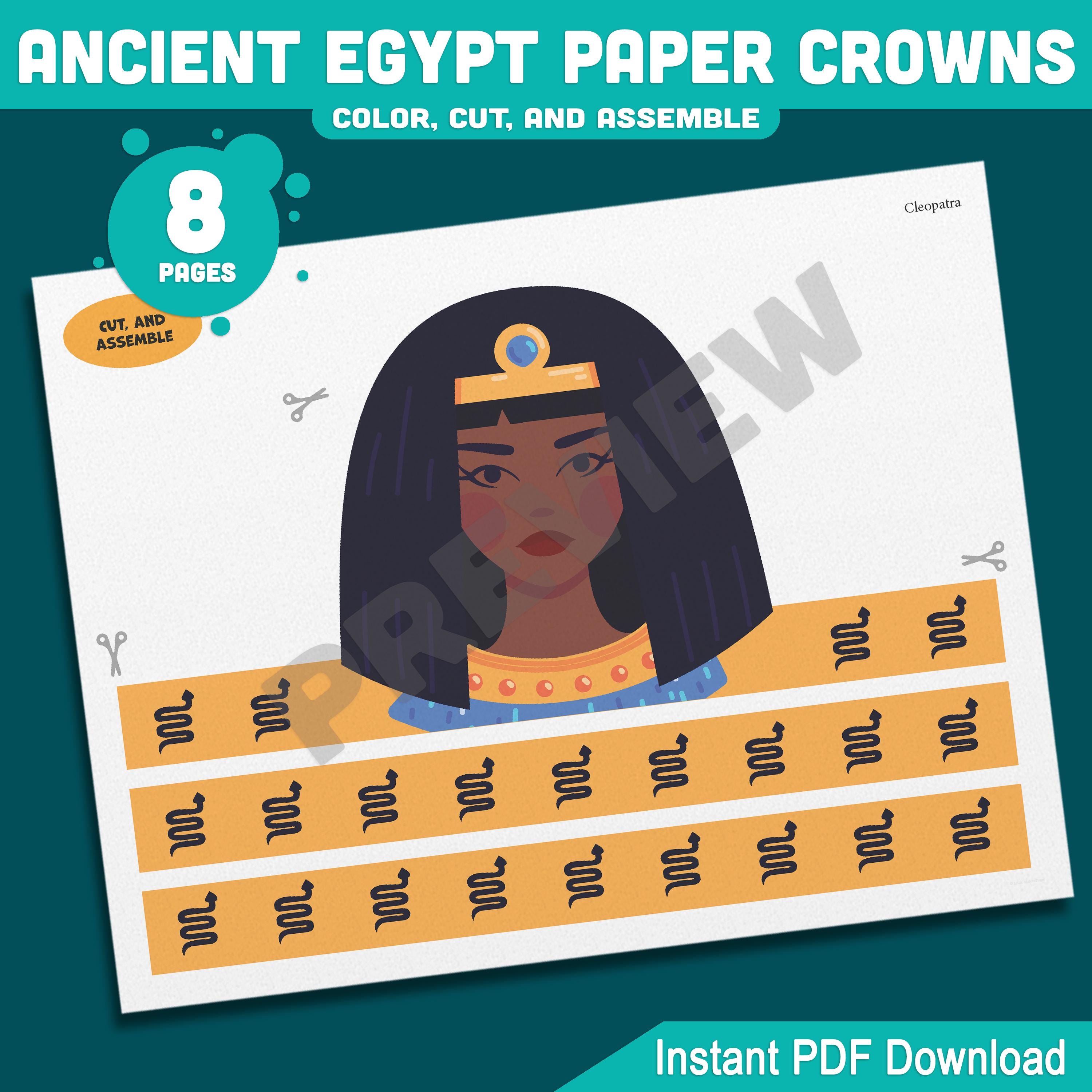 Ancient Egypt Paper Crown Templates – 4 Fun Printable Headband Designs ...