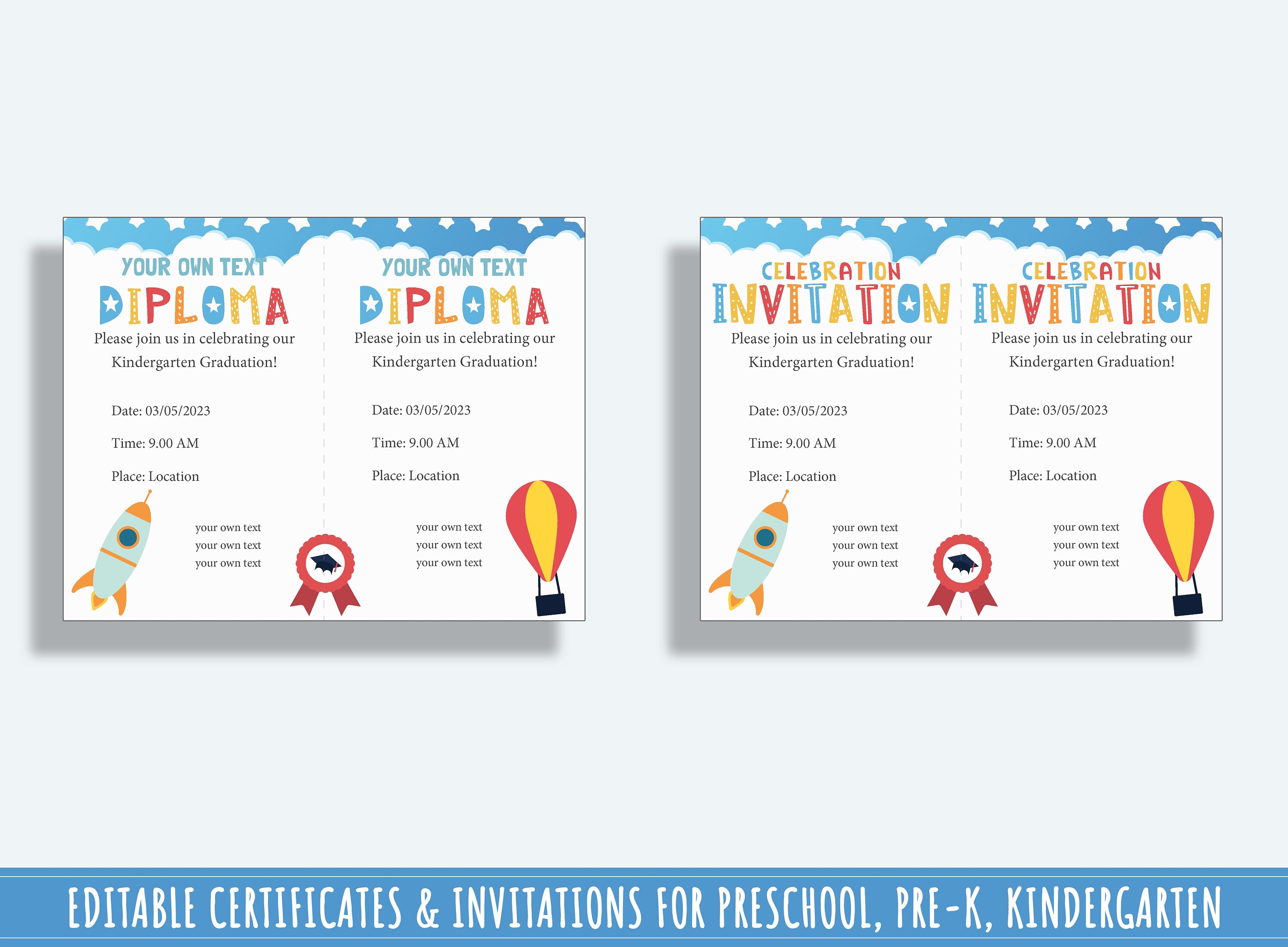 Editable Kindergarten Diploma, Completion Certificates, 37 Pages, PDF ...