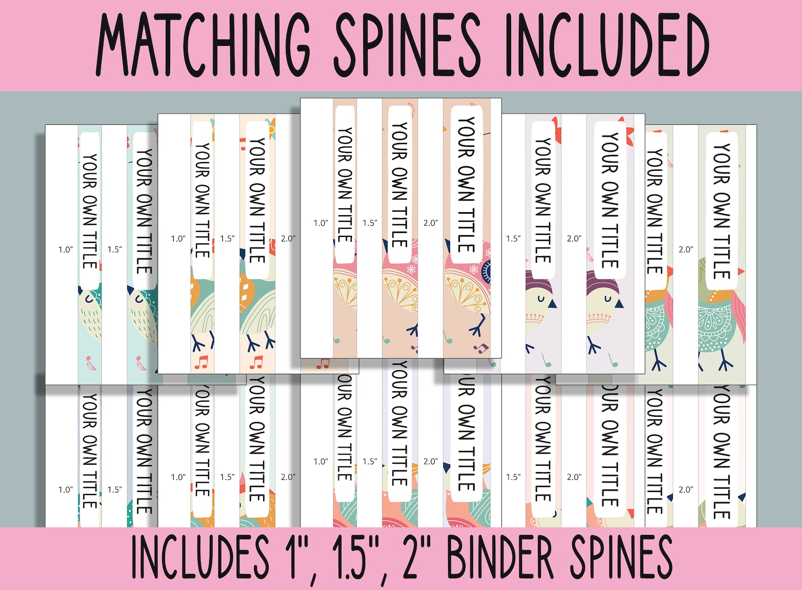 10 Editable Singing Bird Binder Covers Includes 1 - Etsy