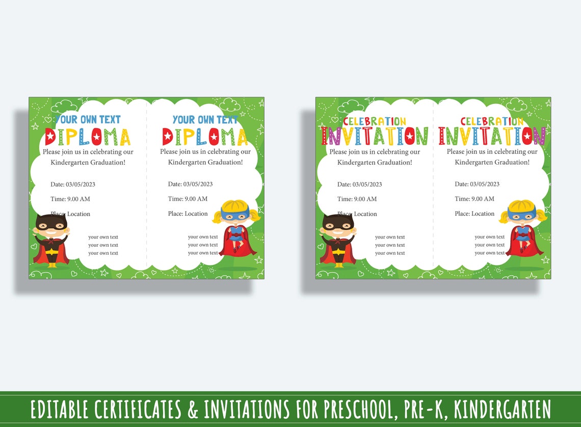 37 Pages of Superhero-themed Diplomas Certificates and - Etsy