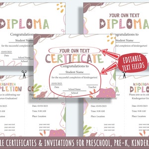 37 Pages of Customizable Diploma, Certificate, and Invitation Templates ...