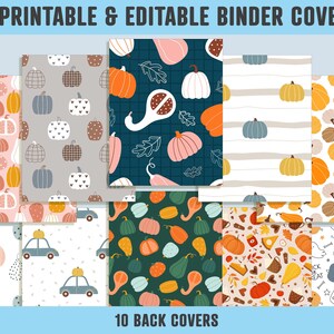 Pumpkins Binder Cover, 10 Printable/editable Binder Covers+spines ...