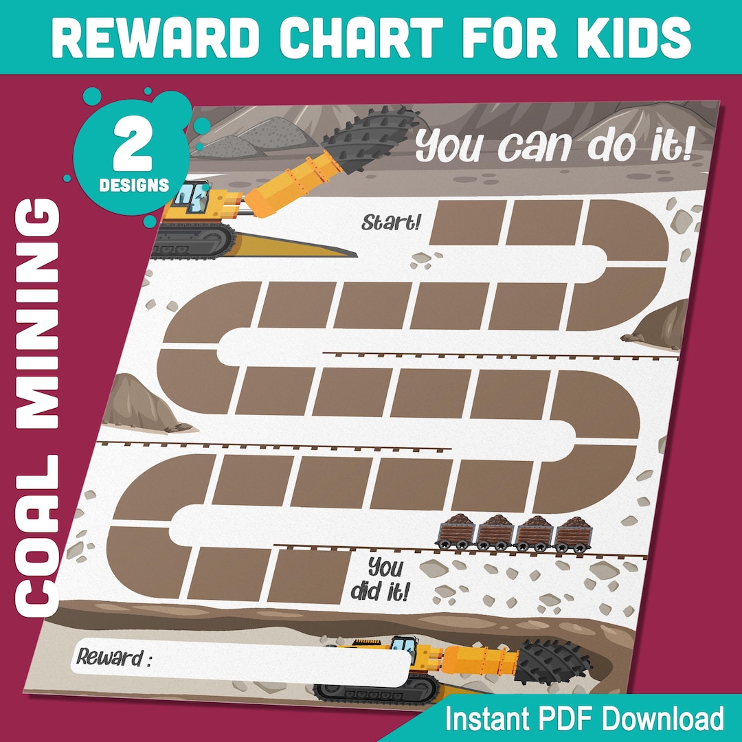 Printable Coal Mining Reward Chart for Kids: Encourage Positive ...