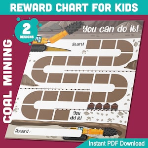 Printable Coal Mining Reward Chart for Kids: Encourage Positive ...