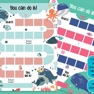 Adorable Printable Whale Reward Chart for Kids, Sea Life-themed ...