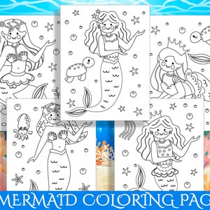 Under the Sea Coloring Pages: A Mermaid Fun Activity Book for Kids, 15 ...