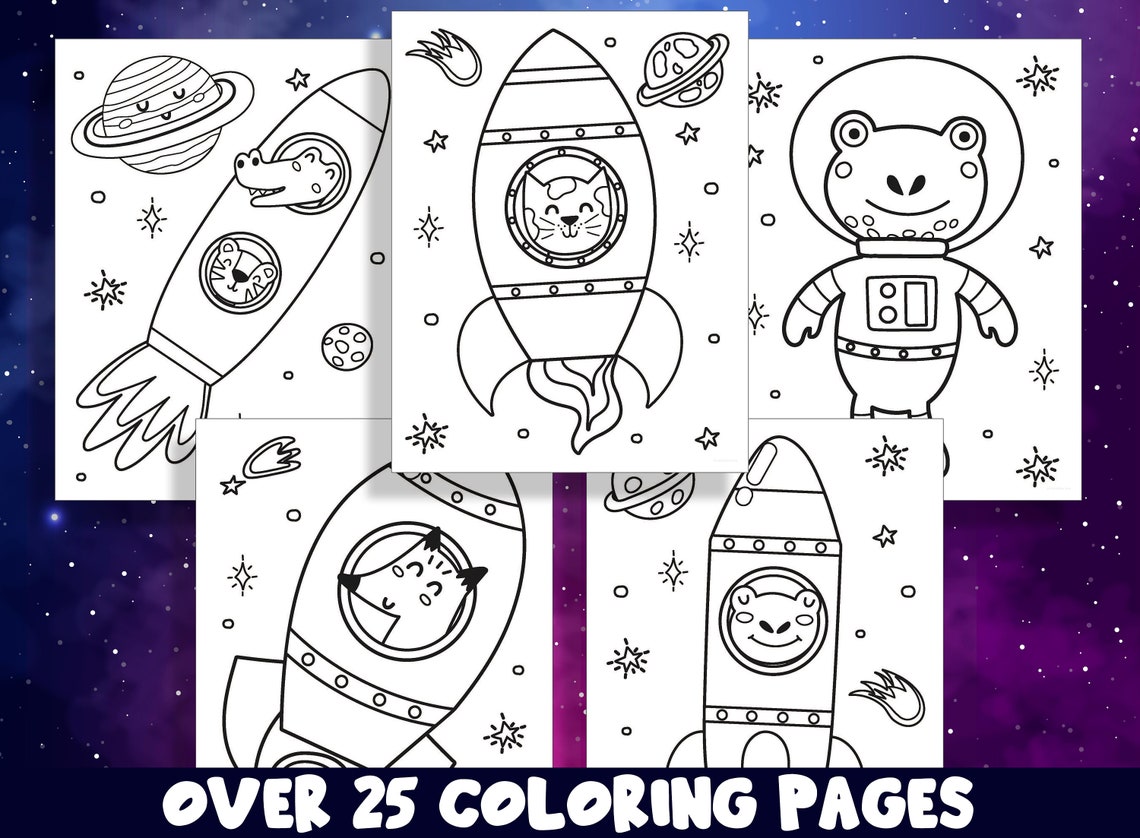 Space Coloring Pages, 25 Cute Kids Astronauts, Space and Astronomy ...
