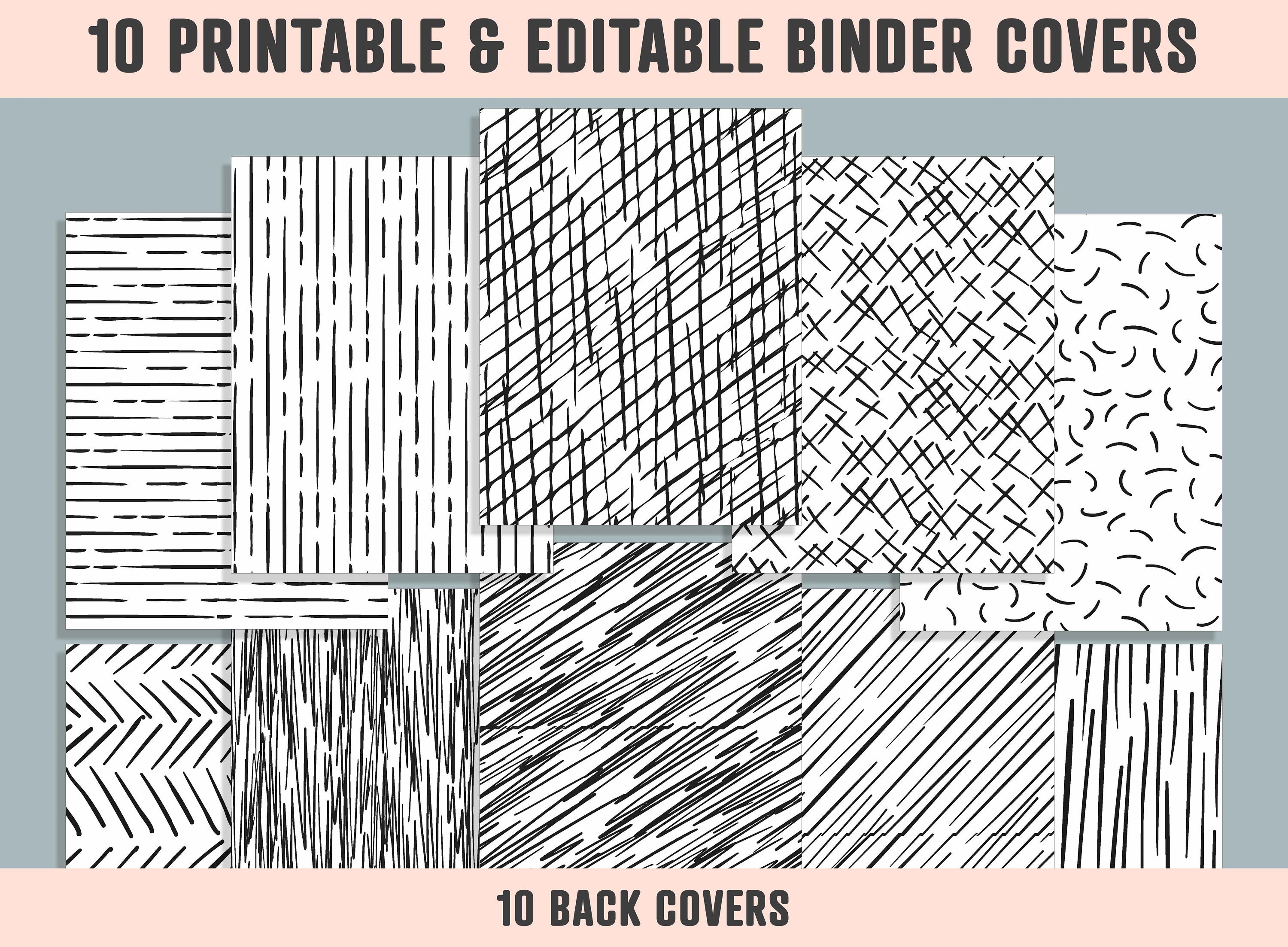 Engraving Hand Drawn Pattern Binder Cover 10 - Etsy