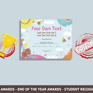 Editable End of the Year Classroom Awards - Student Recognition, PDF ...