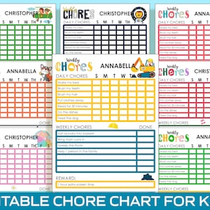 Printable and Editable Chore Chart for 6 Year Old : Making Daily Tasks ...