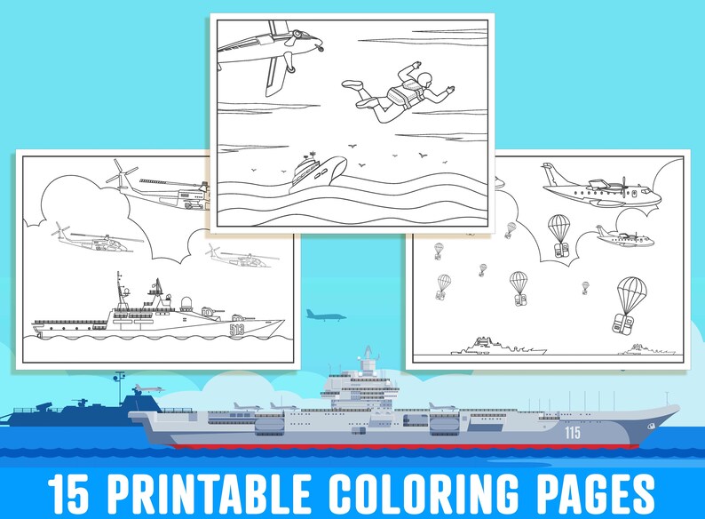 US Navy Coloring Pages: 15 Printable Designs in a Fun Coloring Activity ...