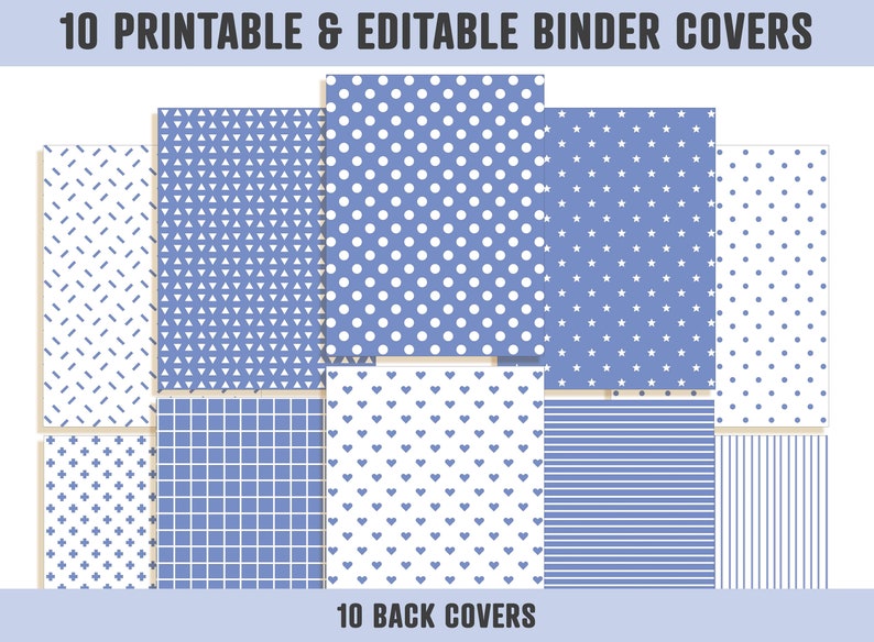 Planner Cover Page, 10 Editable Binder Covers and Spines, Binder Cover ...