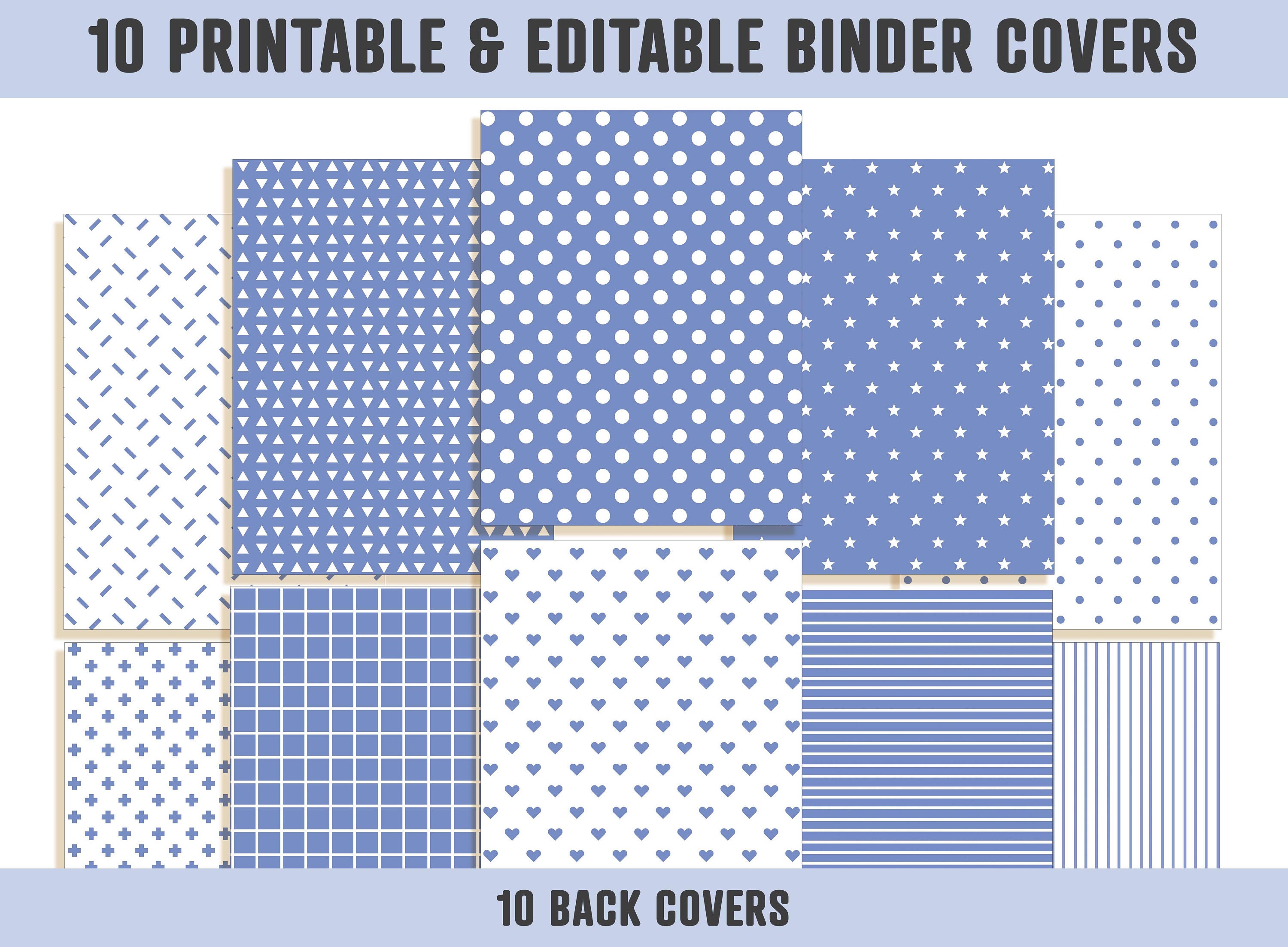 Planner Cover Page, 10 Editable Binder Covers and Spines, Binder Cover ...
