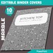 Powerpoint Binder Covers, 10 Printable/editable Terrazzo Marble Covers ...