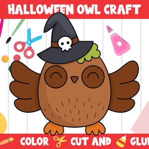 Halloween Owl Craft Activity - Color, Cut, and Glue for Prek to 2nd ...