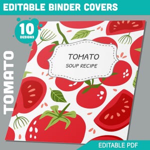 Tomato Binder Covers, 10 Printable & Editable Binder Covers+spines ...