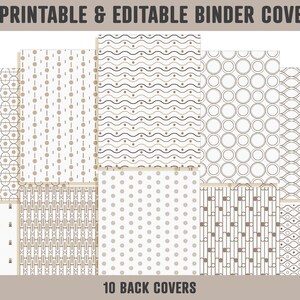 Binder Cover Page, 10 Printable & Editable Binder Covers+spines, Binder ...