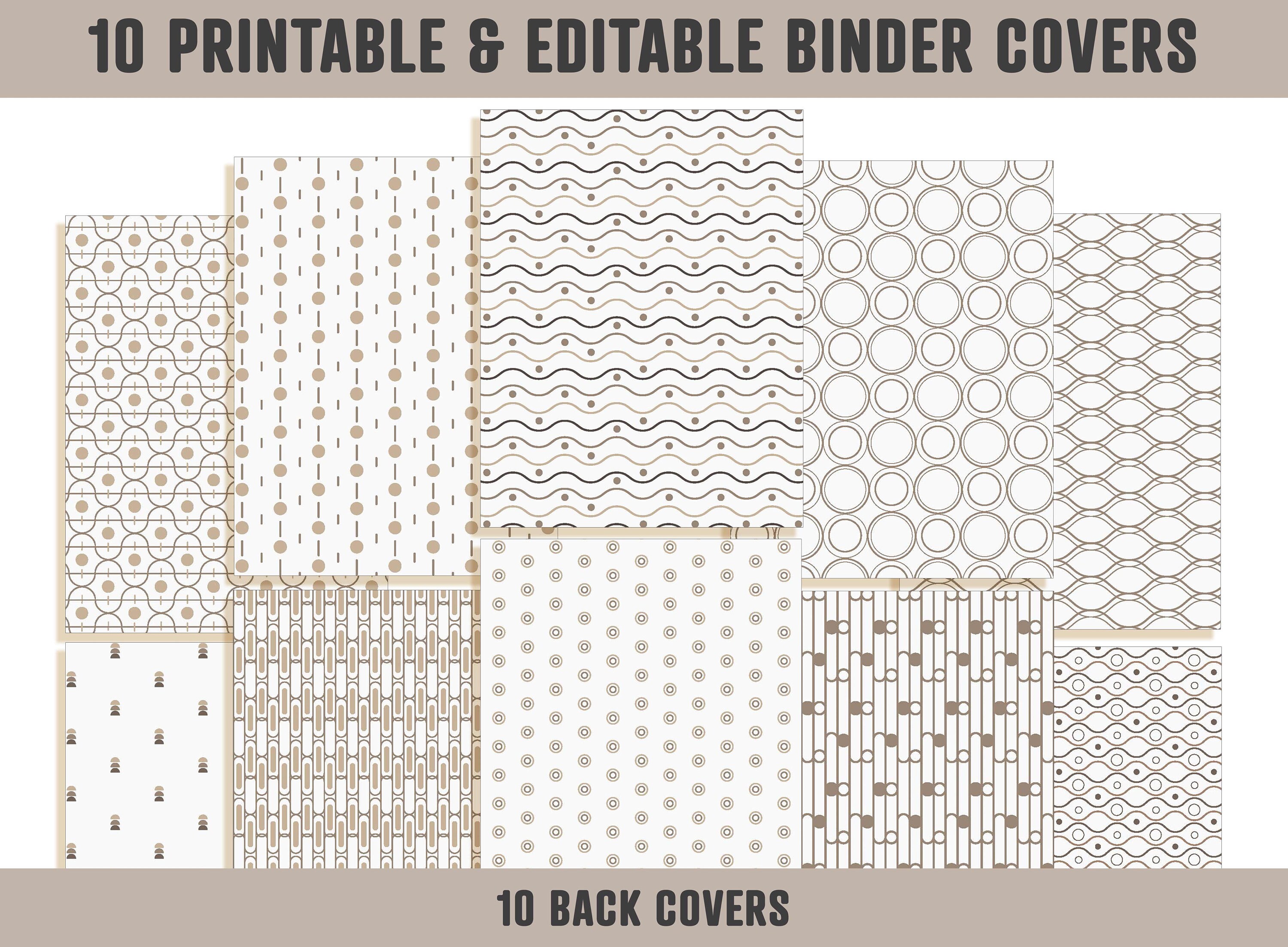 Binder Cover Page 10 Printable & Editable Binder - Etsy