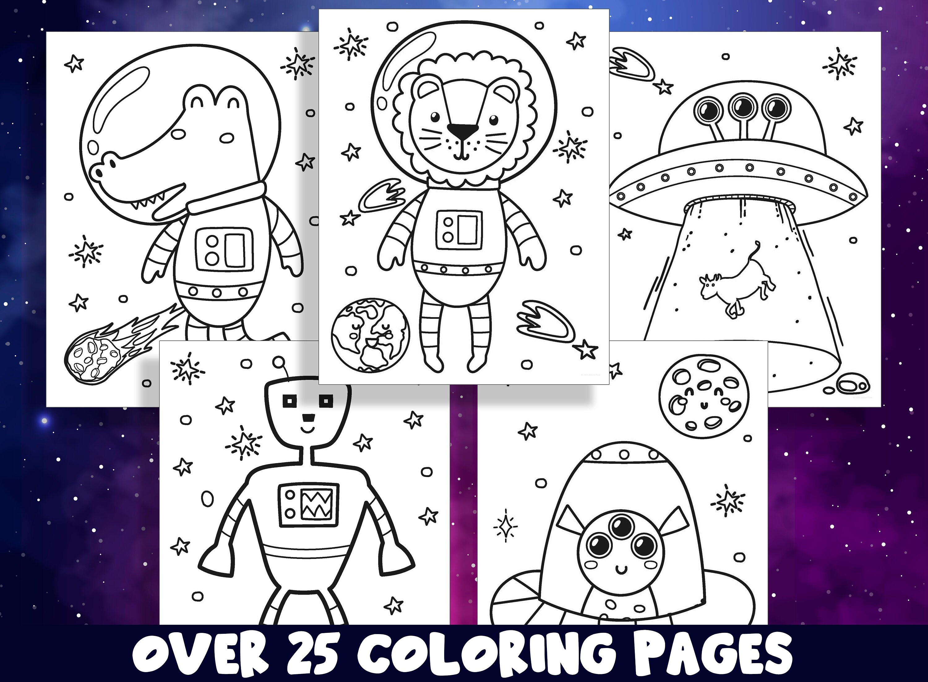 Space Coloring Pages, 25 Cute Kids Astronauts, Space and Astronomy ...