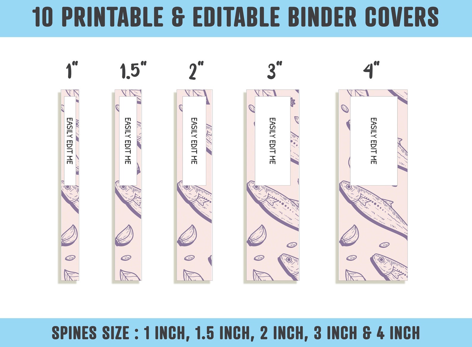 Healthy Food Binder Cover 10 Printable & Editable Binder - Etsy