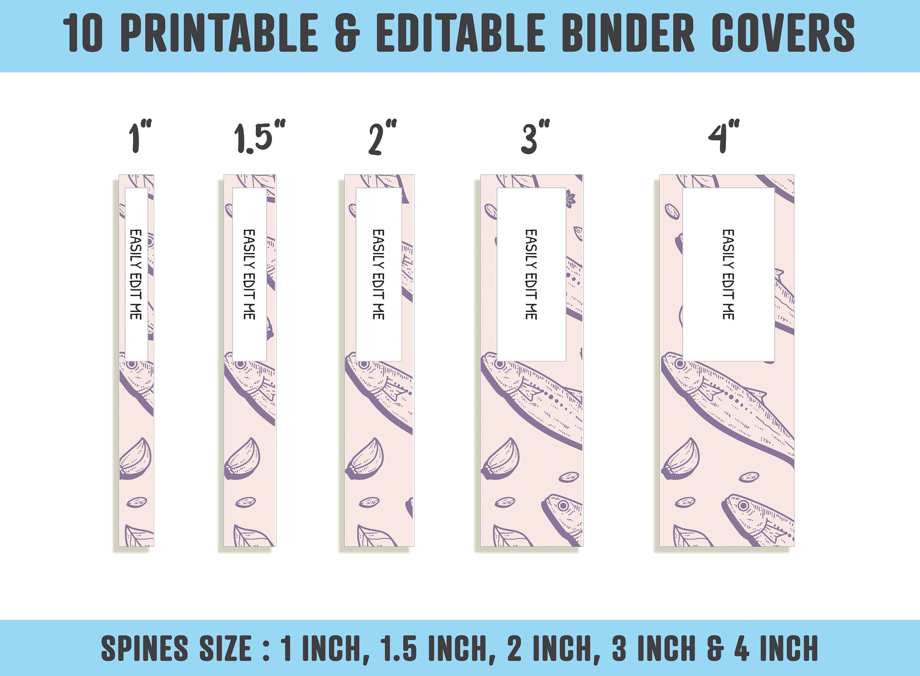 Healthy Food Binder Cover 10 Printable & Editable Binder - Etsy