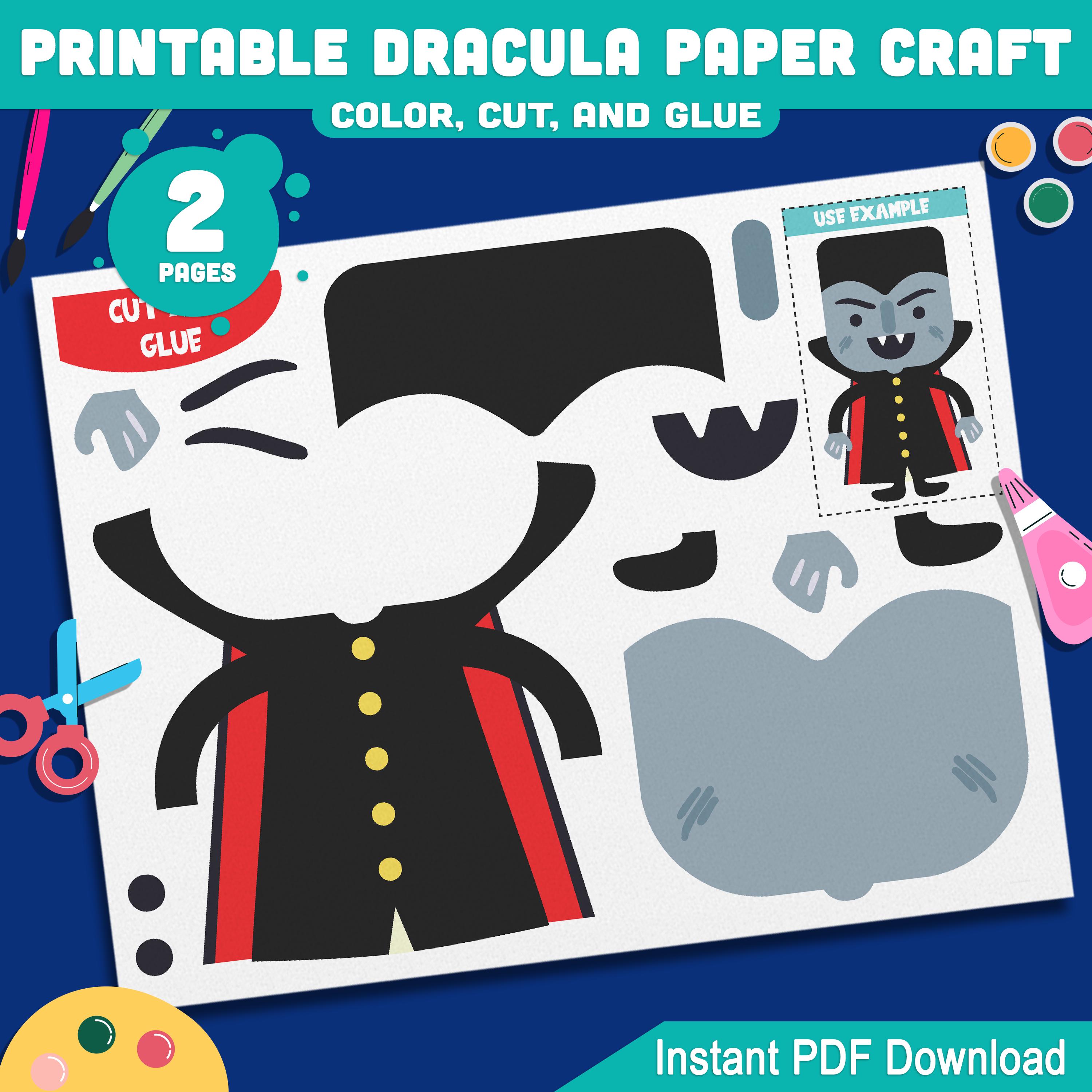 Printable Dracula Paper Craft for Preschool, Pre-k, Kindergarten ...