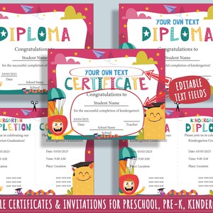 Colorful Pre-k Diploma, Certificate, and Invitation Templates - 37 ...