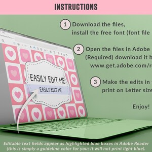 Valentine Binder Covers, 10 Printable & Editable Binder Covers+spines ...
