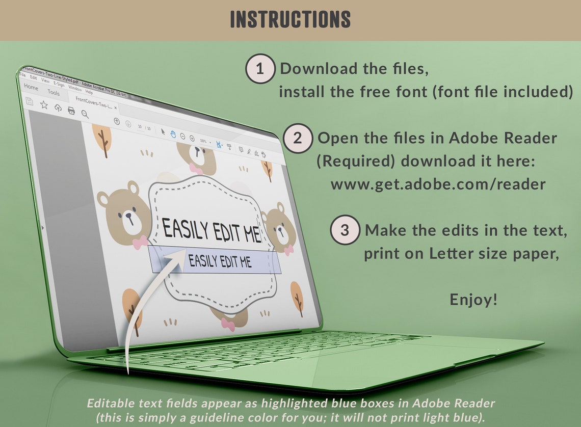 Binder Cover Animal 10 Printable & Editable Binder Covers and - Etsy