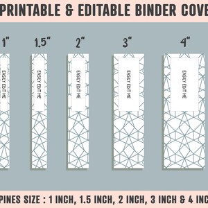 Geometric Patterns Binder Cover, 10 Printable & Editable Binder Covers ...