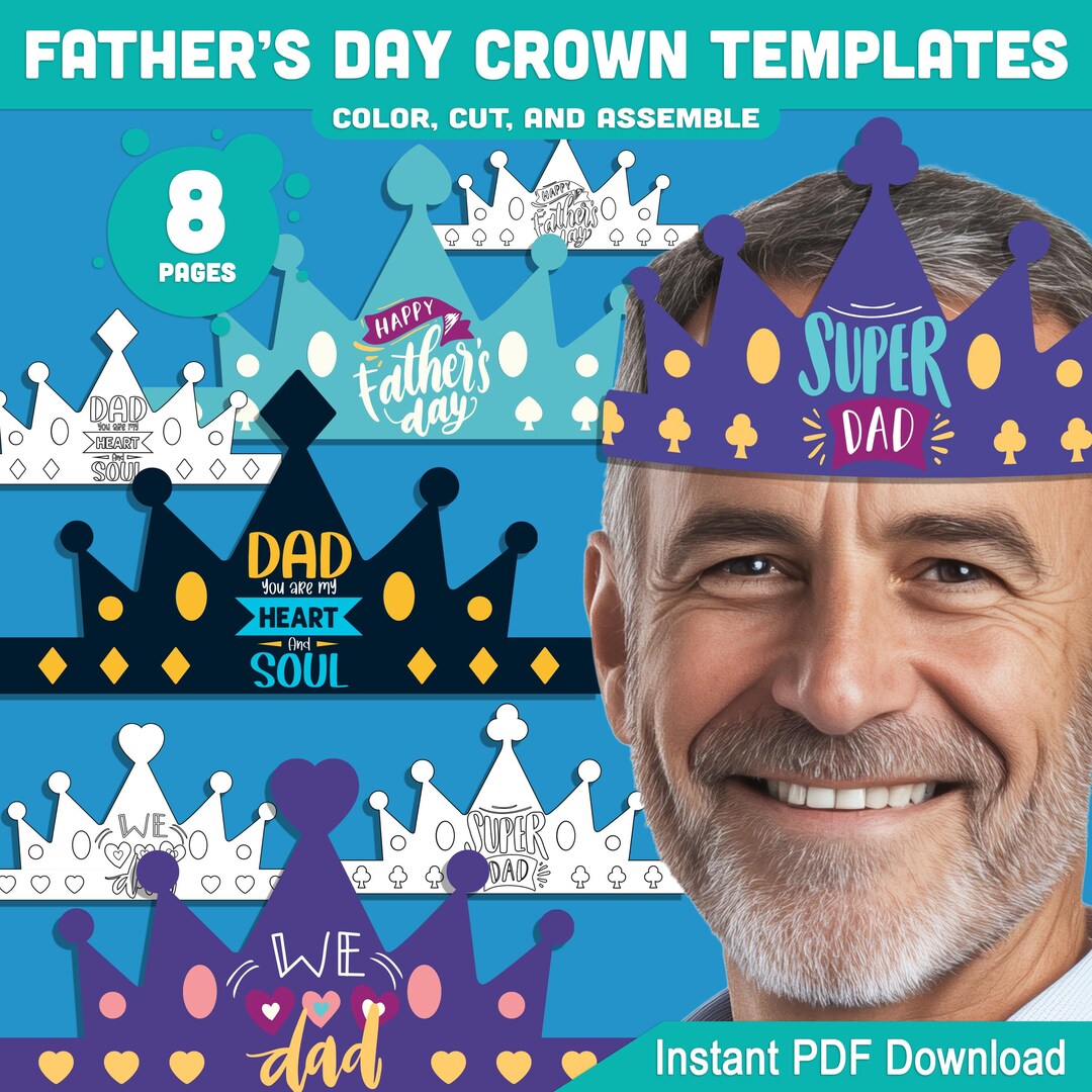 Father’s Day Crown Templates – Printable Craft for Kids to Celebrate ...