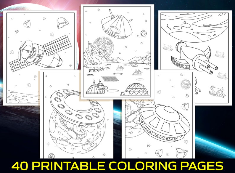Space Coloring Pages 40 Printable Space Coloring Pages for Kids, Boys ...